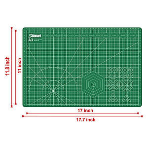 Sdanart Self Healing Cutting Mat: 12"×18" Double Sided 5-Ply Rotary Cutting Board for Sewing, Crafts, Quilting, Fabric, Hobby, Art Project