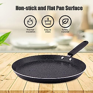 11Inch Griddle Pan with Scraper, Oil Brush, Nonstick Grill Pan for Cooking Eggs, Frying, Grill, Omelettes, Kitchen Griddle Cookware Griddle Pancake Pan, Easy Clean (size:11Inch)