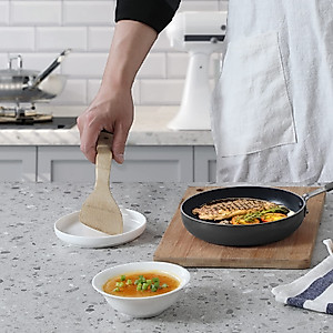 GDCZ Ceramic Spoon Rest for Stove Top 5 Inches Large Spoon Holder for kitchen Counter, Coffee Spoon Rest, Cooking Utensil Rest, Kitchen Accessories, Dishwasher Safe, Set of 1,White