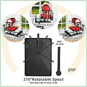 Dish Drying Rack - 2 Tier Dish Drying Rack with Drainboard Set, Large Dish Racks for Kitchen Counter, Dish Drainer Rack with Utensil Holder, Dish Strainers for Kitchen Counter, Black
