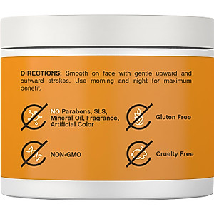 Coera Vitamin C Cream | 4oz | Brightening + Firming Formula | Free of Parabens, SLS & Fragrances | Dark Spot Masker for Face, Skin & Eyes | Packaging May Vary