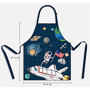 DEABOLAR Kids Apron for Boys, Unisex Apron With Adjustable Neck strap, Kitchen Bib Apron for Cooking Painting Baking