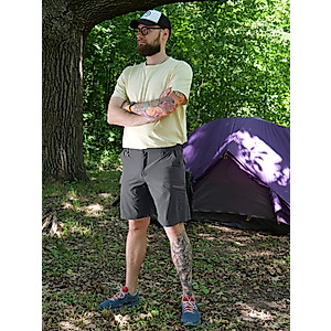 Mr.Stream Men's Hiking Relaxed Fit Golf Lounge Quick Drying Fishing Nylon Casual Shorts 3202 Blue L