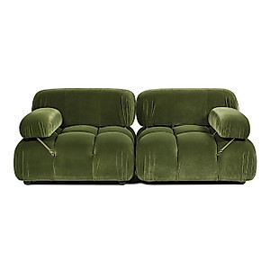 Jennifer Taylor Home Marcel 72.5" Bubble Modular Modern 2-Piece Loveseat Sofa, Olive Green