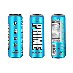 Prime Hydration Drink Energy Cans 6 Flavor Variety Sampler Pack! - 200mg Caffeine, Zero Sugar, 300mg Electrolytes, Vegan - (12 Fl Oz Cans)