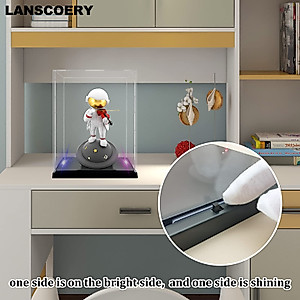 LANSCOERY Clear Acrylic Display Case Assemble Countertop Box Cube Organizer Stand Dustproof Protection Showcase for Action Figures Toys Collectibles (8.5x8.3x10.2Inch, 21.5x21x26 cm)