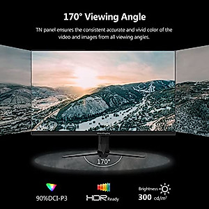 idea display 170Hz Gaming Monitor 27-inch 1440P (Supports 144Hz) Computer TN 2K QHD 2560X1440 1ms 1.07B Display Colors 90% DCI-P3 HDMI Displayport Frameless Freesync HDR Speaker LED G27Q