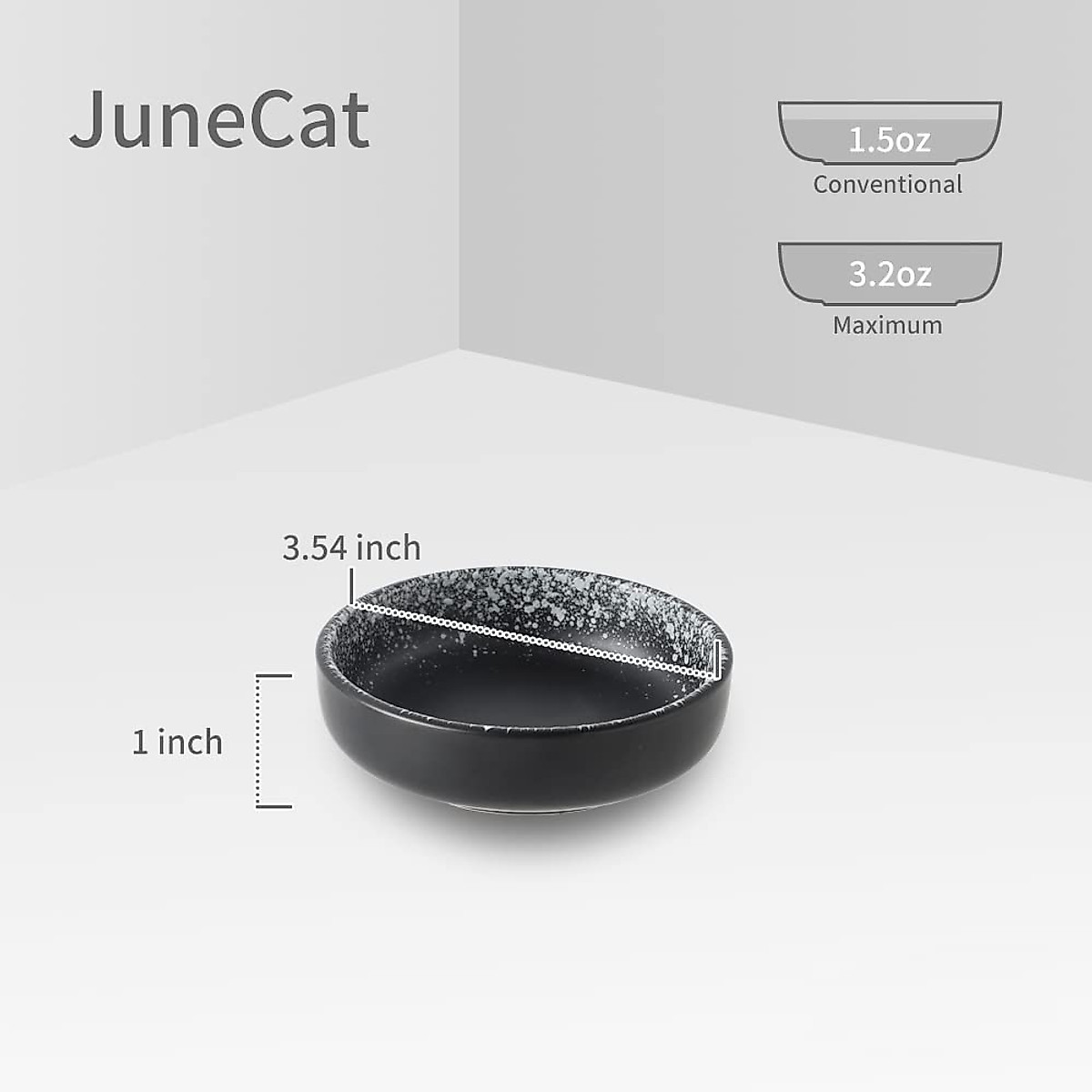 JuneCat 3.3 Inch Soy Sauce Dish Dipping Bowls 2.5oz Side Dishes Small Appetizer Pinch Bowls Set of 6