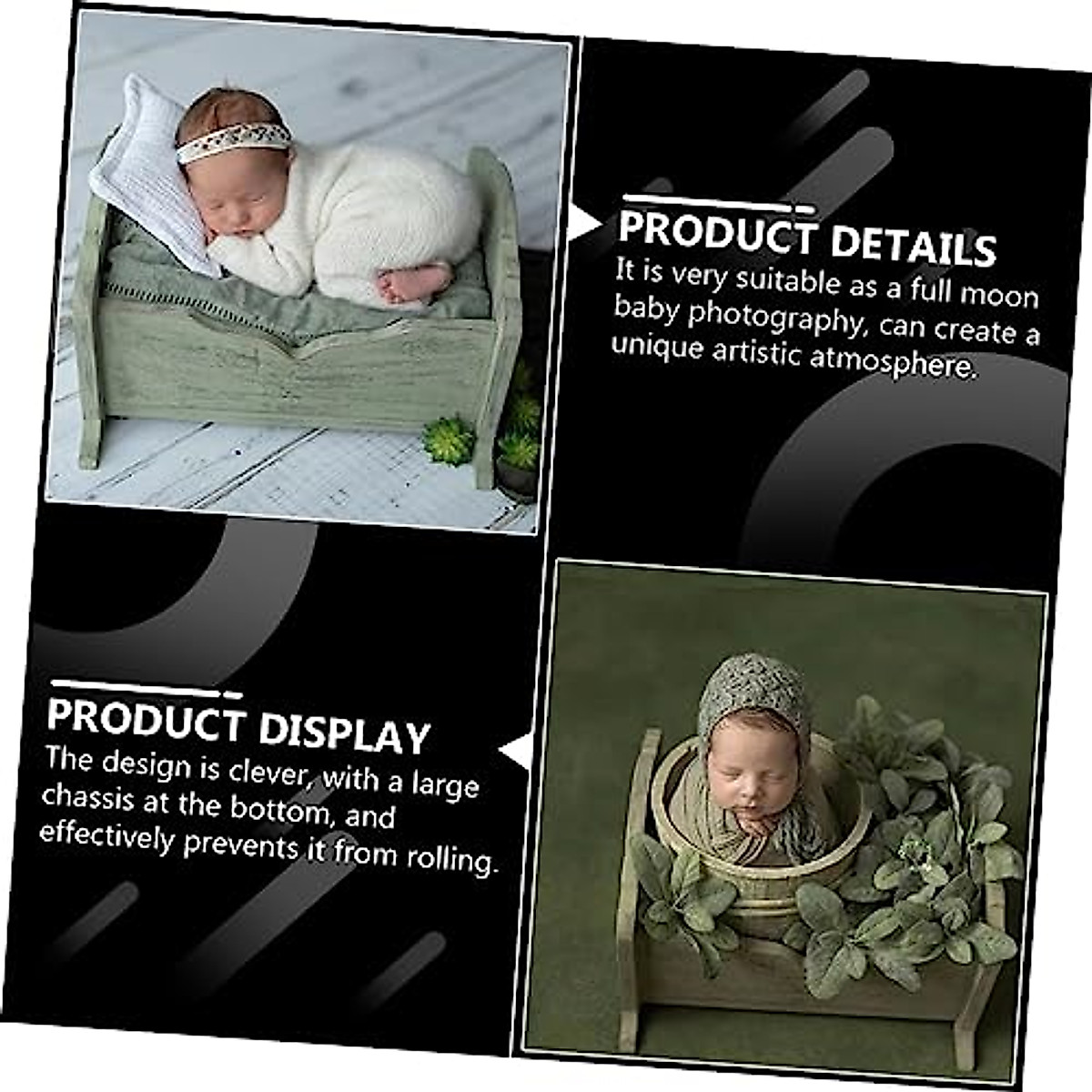 TOYANDONA 1pc Cot Photo Props Newborn Props Wood Crib Wooden Crib Baby Bed Photo Prop Infant Sleepers Newborn Photo Wood Cot Baby Photography Crib Wood Crib Prop Crib Photography Prop Baby