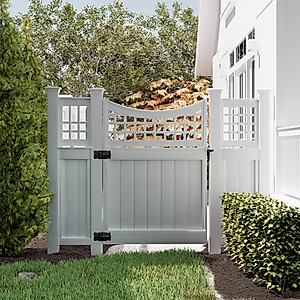 WINSOON Stainless Steel Self Closing Gate Hinge and Latch Hardware Kit, Heavy Duty Adjustable Tension Gate Hinges 2-Pack & 1-Automatic Latch, Gate Hardware Kit for Wood/Vinyl Fence Gate