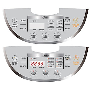 Midea Micom Rice Cooker, Digital Multi-Functional Ricer Cooker/Steamer, Brown Rice, Slow Cooker (White, 3L/5.5Cup)