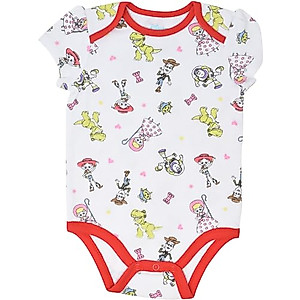 Disney Pixar Toy Story Jessie Bo Peep Newborn Baby Girls 5 Pack Short Sleeve Bodysuits Toy Story Newborn