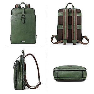 CLUCI Vegetable Tanned Full Grain Women Leather 15.6 Inch Laptop Backpack Carry on Backpack Flight Approved for Travel