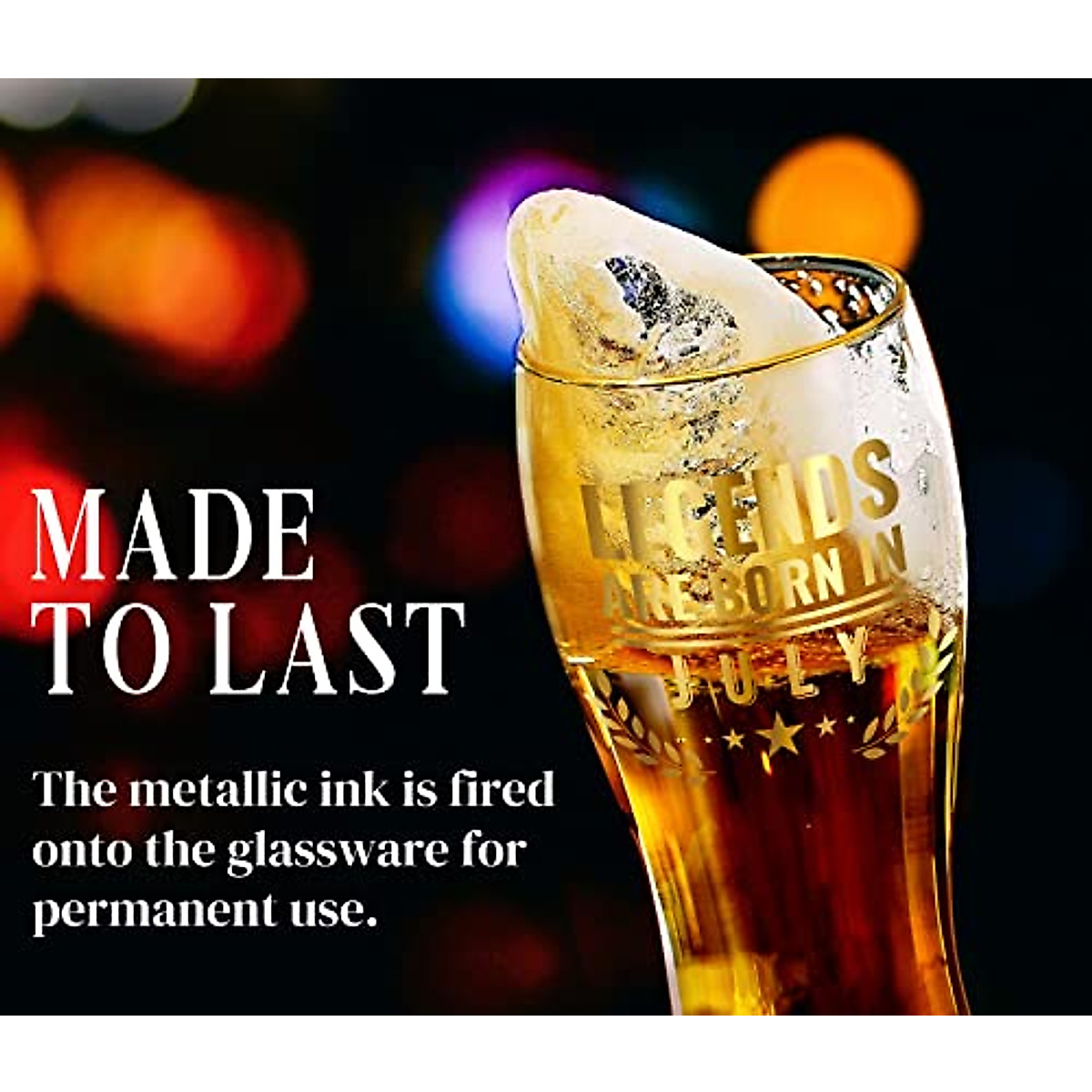 Unique Birthday Gifts for Men, Husband, Him, Funny Beer Glass for Dad, Brother, Boyfriend, Son, Uncle, 15 oz, Legends are Born in February