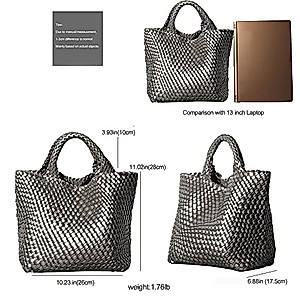 BZXHVSHA Women's Tote Bag Large Capacity Handbags And Purse For Ladies, Silver