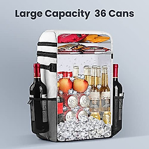ZAKEEP Cooler Backpack, 36 Cans Multifunctional Leakproof Cooler Backpack with Padded Top Handle, Mesh Pocket for Camping BBQ (White)