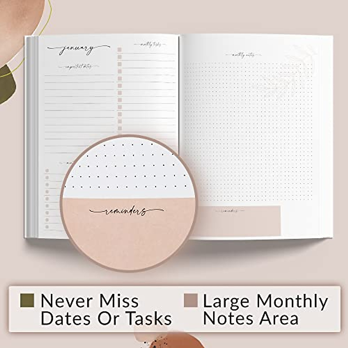 Simplified 2023-2024 Monthly Planner and Calendar Book - Beautiful Abstract To Do List Notebook Easily Organizes Your Tasks to Boost Productivity - Runs Until December 2024
