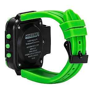 Accutime Minecraft Creeper Merch - Kids Digital Watch with LED Flashlight, Light Show, and Green Creeper Design - Officially Licensed Minecraft Toy Watch for Boys and Girls Ages 3+