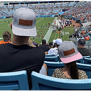 DadBod Apparel DB DadVibes Dad Hat (Charcoal/White) Snapback Baseball Cap Mens Leather Patch Happy Trucker Hats for Girl Dads