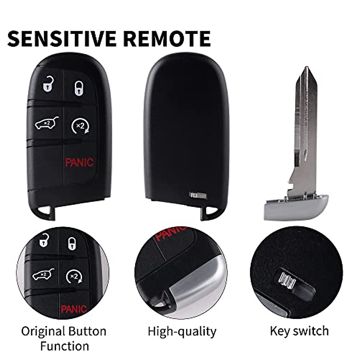 Smart Car Keyless Entry Remote Start Raryloy Key Fob Remote Replacement Fits for J_eep Grand Cherokee 2014-2021,FCCID:M3N40821302