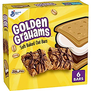 Golden Grahams S'mores Soft Baked Oat Bars, Chewy Snack Bars, 6 ct