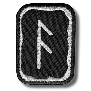 Ansuz rune - embroidered patch, 4 X 5 cm