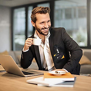 JANYUN 35 Pcs Black Retractable Badge Reels Holders Reels Clip for ID Badge Holders for School Office Supplies