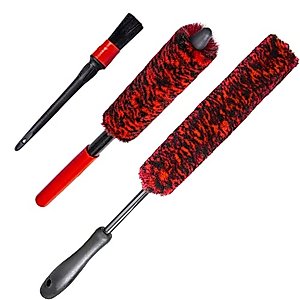 bzczh Metal Free Soft Wheel Cleaner Brush, Synthetic Wool Car Cleaning Brush, Highly Water Absorption, Dense and Durable Tire Brush for Cleaning Wheels, Rims, Spokes, Fenders, Engines…