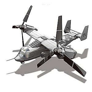 Bell Boeing V-22 Osprey Tiltrotor Aircraft Fighter Model Well Detailed Building Blocks Brick Building Set Aircraft Model Building Toy Plane Helicopter Toy Bricks Set - For Teens and Adults