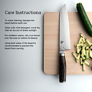 Shun Cutlery Small Hinoki Cutting Board, 10.75" x 8.25" Small Wooden Japanese Chopping Board for Kitchen, Medium-Soft Wood Preserves Knife Edges, Forest Stewardship Council Certified