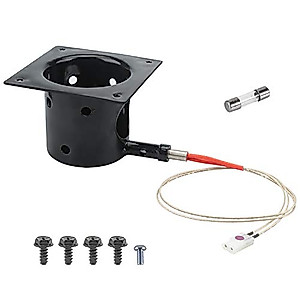 Unidanho Black Porcelain-Enameled Fire Burn Pot and Hot Rod Ignitor Kit Replacement Parts for Traeger and Pit Boss Pellet Grill with Screws and Fuse