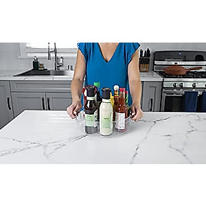 Kitchen Spaces Turntable Food Storage Organizer for Fridge and Pantry, 11.5" x 3.3", Clear