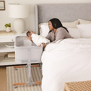 Skip Hop Cozy-Up 2-in-1 Bedside Sleeper Grey and White Clouds 100% Cotton Fitted Bassinet Sheet