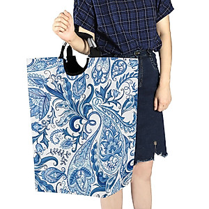 QwThum Laundry Basket Laundry Hamper Large Collapsible Bag Waterproof Clothes Basket Laundry with Handle Upright Well Dirty Holder for Clothes Toys in Bedroom Dorm Nursery