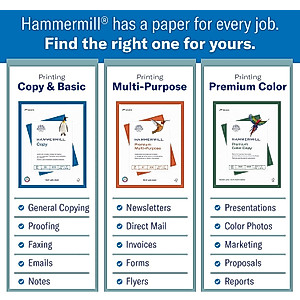 Hammermill Colored Paper, 20 lb Cream Printer Paper, 8.5 x 11-1 Ream (500 Sheets) - Made in the USA, Pastel Paper, 168030R