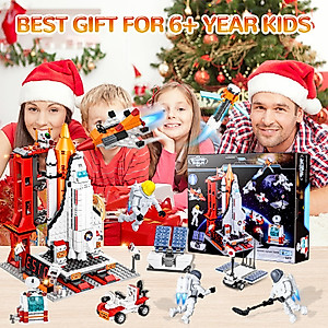 OKKIDY Space Exploration Shuttle Toys, City Aerospace Building Sets Toys for 6 7 8 9 10 11 12 Years Old Kids, 12-in-1 STEM Projects Rocket Building Toy Kit for Kids Boys Girls Aged 6+ (855Pcs)