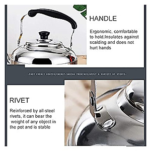 XENITE Classic Kettle Whistling Kettle for Gas Hob Stainless Steel Whistle Teapot, Ergonomic Handle, 4-8L Large Capacity Household Teapot for Kettle Kitchen Induction Hob Kettle Teapots