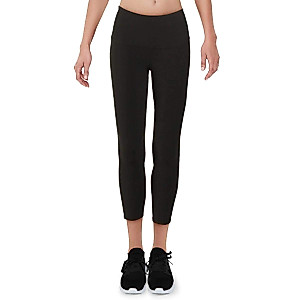 Reebok Womens High Rise Capri Leggings Yoga Pants, Black, X-Small