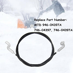 Hirldeea 946-04397A Speed Selector Cable for MTD Craftsman Cub Cadet Troy-Bilt Yard Machines Snowblowers 746-04397 746-04397A, Cable Length 23.5"