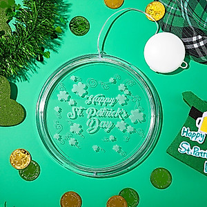 Enhon St. Patrick's Day Clover Window Light Decoration, Backdrop Decorative Saint Patrick Green Light for Windows Pathway Patio Bedroom Party Holiday Wall Decor (Word Style)