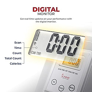 Sunny Health & Fitness Magnetic Rowing Machine Rower with LCD Monitor & Extended Slide Rail - SF-RW5515
