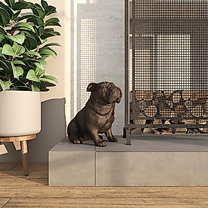 Deco 79 Polystone Bulldog Decorative Sculpture Distressed Sitting Home Decor Statue, Accent Figurine 10" x 7" x 11", Brown