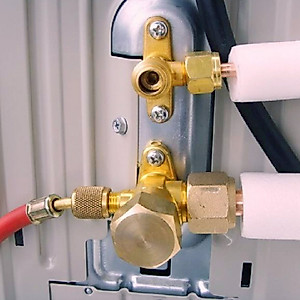 LBG Products R410a Adapter with Thimble for Air Conditioner Ductless Mini Split HVAC System, 5/16 '' Female SAE Quick Couplers x 1/4'' Male Flare(3 Pcs)