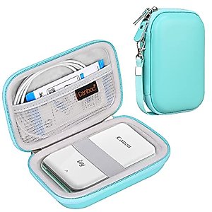 Canboc Hard Case for New Canon Ivy 2 Mini/Canon Ivy Mini/Canon Ivy CLIQ+ CLIQ 2 CLIQ+2 Photo Printer Mobile Wireless Bluetooth Instant Camera Printer, Mesh Bag fit Photo Paper Cable, Mint Green