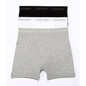 Calvin Klein Men's Cotton Classic Multipack Boxer Briefs, White/Black/Grey, Small