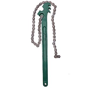 Ruikarhop 16 Inch Heavy Duty Reversible Chain Wrench fits 1.5" to 7.5" Diameter Oil Filter Wrench, Adjustable Oil Fuel Filter Chain Wrench Pipe Fittings Tools Spanner