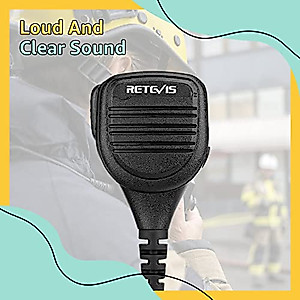 Retevis RT3S Walkie Talkie Mic with 3.5mm Audio Jack, IP54 Waterproof Shoulder Mic Compatible with RT22 RT68 RT5R RT86 RT85 RB17V RB87 RT27 RB85 RT81 RT1 Baofeng BF-F8HP UV5R Two Way Radio (1 Pack)