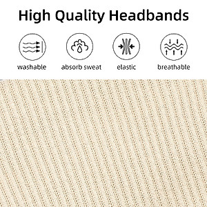 Headbands for Women Wide Non Slip Boho Head Bands Soft Elastic Thick Hairbands Fashion Workout Yoga Hair Accessories, 6 Pack