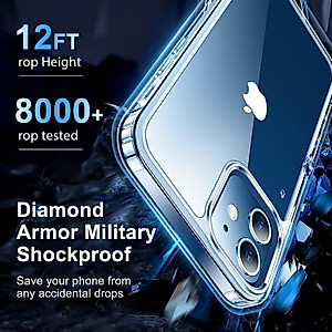 Temdan iPhone 12/12 Pro Case, [Not Yellowing] [Ultra Slim] Lightweight & Thin, Shockproof Protective, Screen & Camera Protection - Crystal Clear