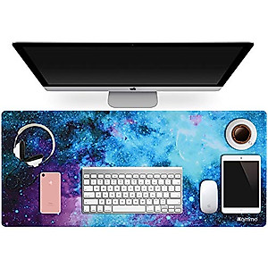 iKammo Large Galaxy Desk Mat Mouse Pad Big DeskPad Desk Cover Extended Cute Computer Mouse Pad XXL Big Office Desk Mouse Mat/Pad with Waterproof Surface-Optimized Gaming Surface (XXL-038, Blue Galaxy)